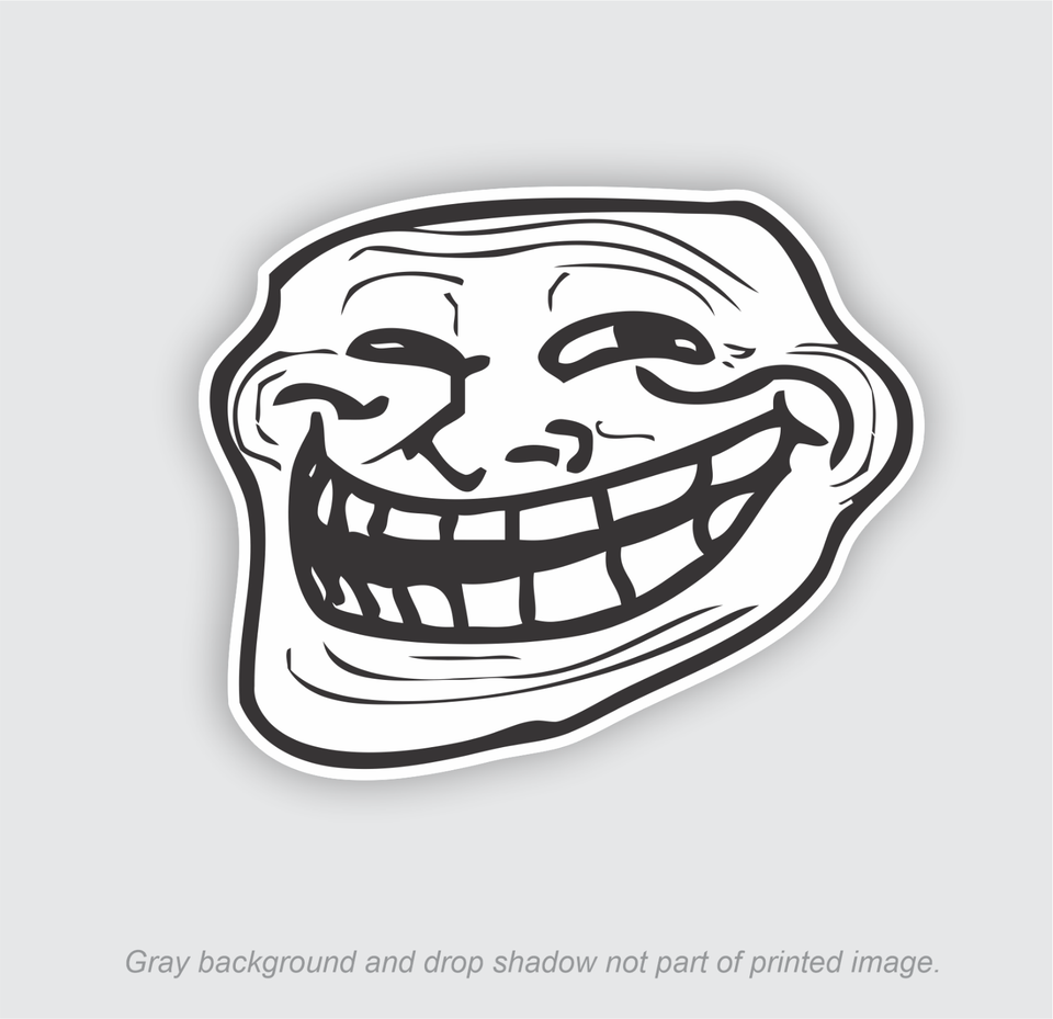 Troll Face Meme Sticker | Bumper Funny tailgate Kitty JDM Decal Weird ...
