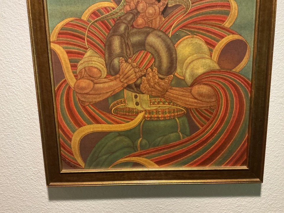 Alberto Caballero Valdelomar “ Corneta Indio” Indian Bugle acrylic on ...