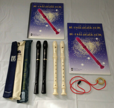 YAMAHA & ANGEL 4 Recorder Lot 24 24B Soprano + Be A Recorder Star Ed ...