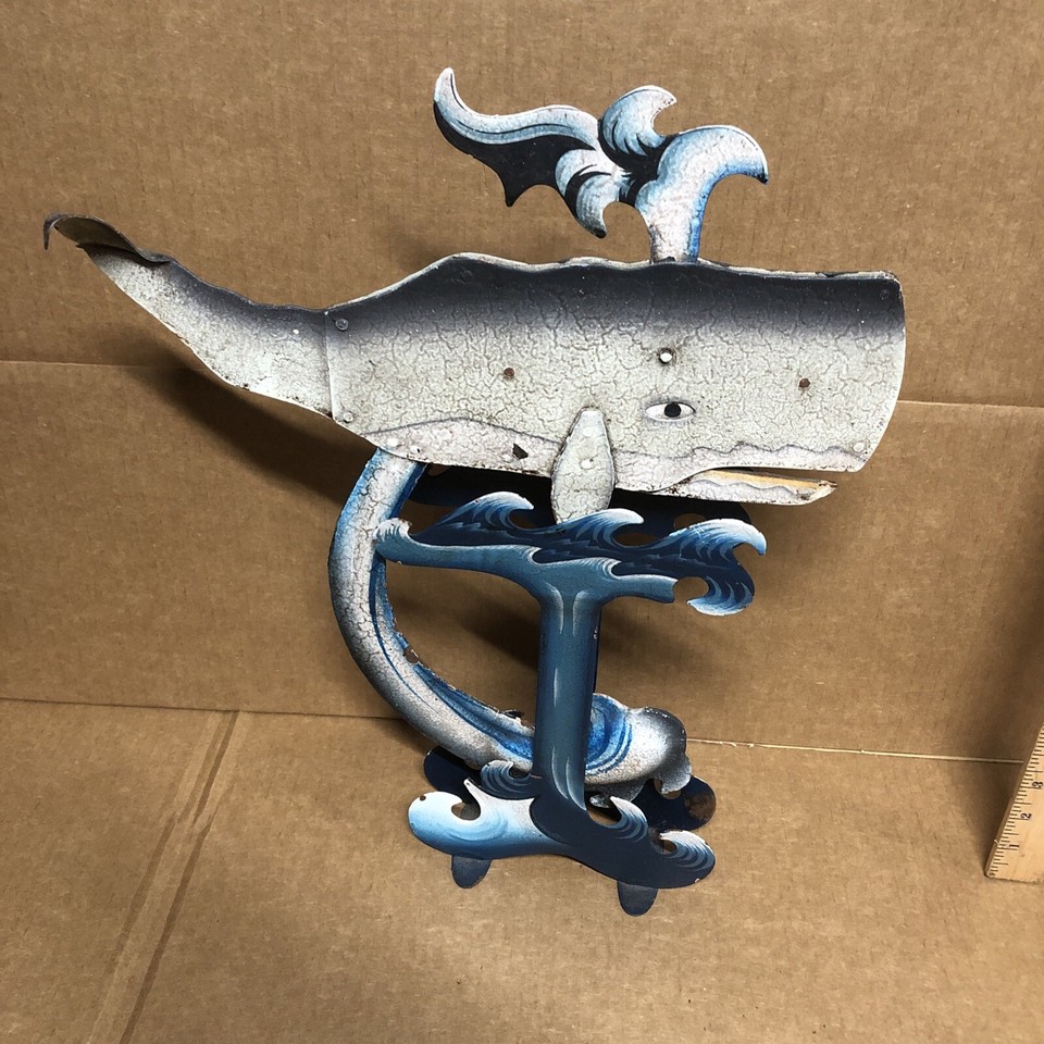 Vintage Rocking Balancing Whale Kinetic Toy Sky Hook Nautical Folk Art ...