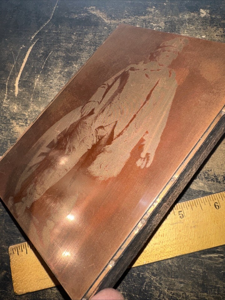 Printing Block ( Man, Ship Captain?? ) Heroic Pose. Copper Face Block ...
