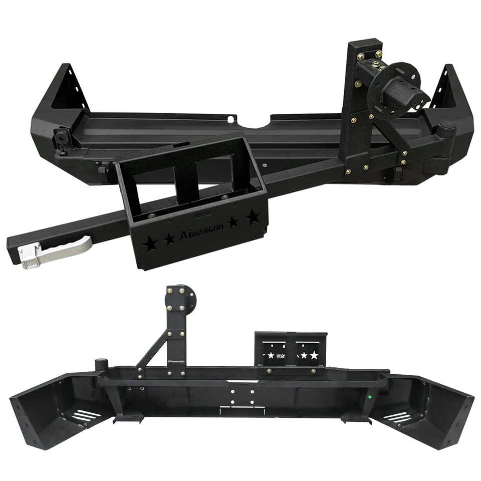 Rear Bumper w/Spare Tire Carrier & Fuel Tank Rack For 2015-2020 Toyota ...