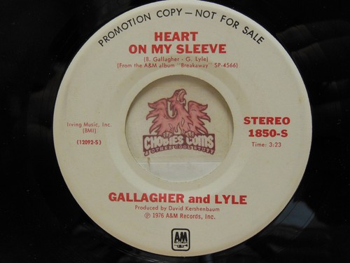 Promo! Gallagher & Lyle – Heart On My Sleeve / Mono, 45 RPM NM (18I) | eBay
