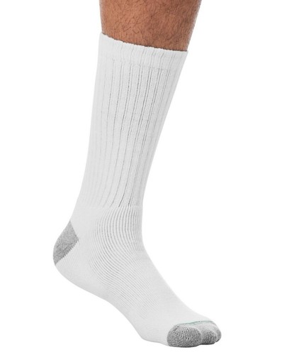 12 Pair Member's Mark White 79% Cotton Crew Socks Reinforced Toe Mens ...