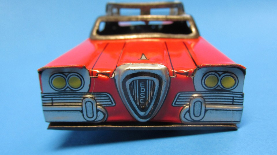 VINTAGE RED TOY FRICTION CAR - EDSEL - JAPAN TIN - 5 1/4" - PARTS ...