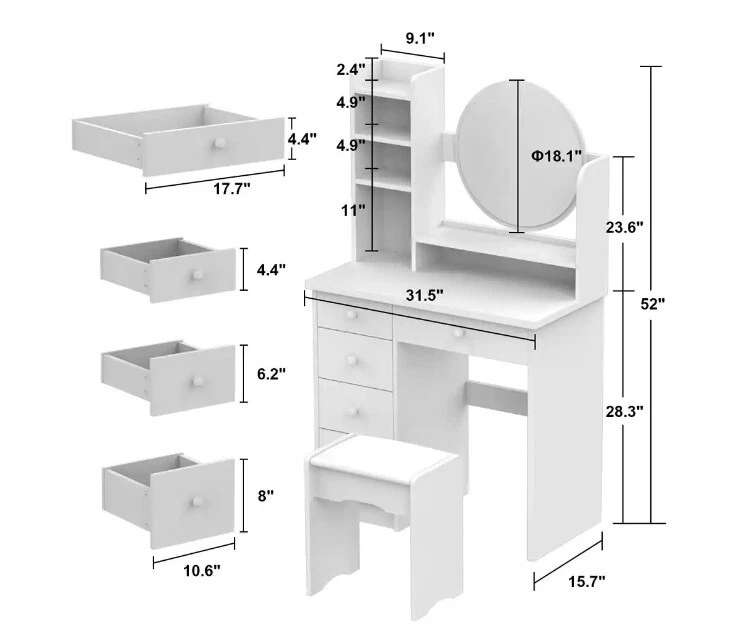 Makeup Vanity Dimensions | Saubhaya Makeup