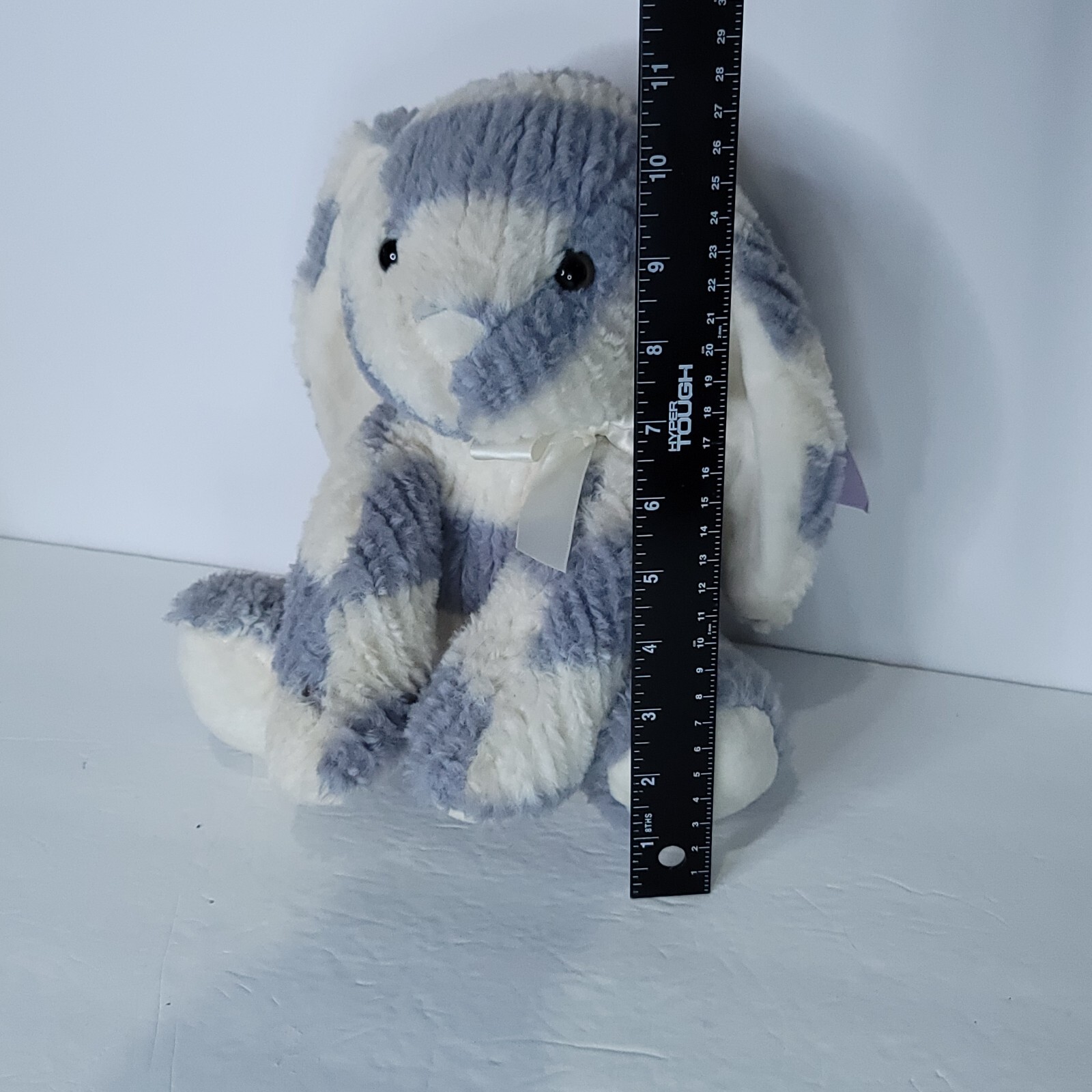 Bunny Rabbit Stuffed Animal Plush Blue White Corduroy Easter Spring w ...