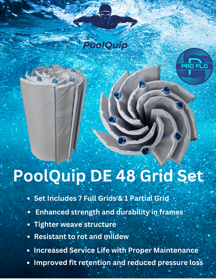 PoolQuip DE 48 Grid Set Replaces Pentair, Hayward & Jandy 7 full & 1 ...