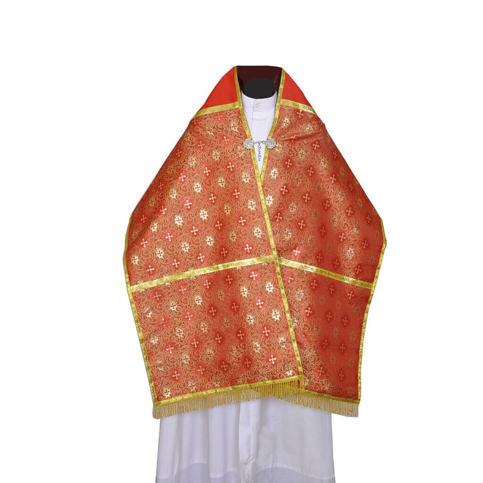 Metallic RED Humeral Veil with IHS embroidery, voile huméral, velo ...