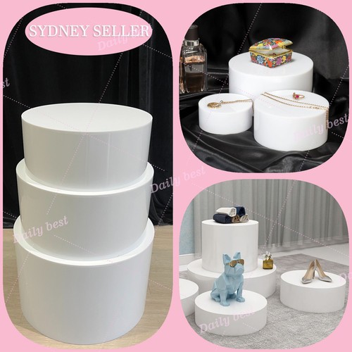 3x Round Acrylic Display Risers Boxeswith Hollow Bottoms for Food ...