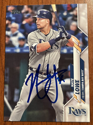 NATE LOWE Signed 2020 Topps Baseball Card #626 TX Rangers 2023 World ...