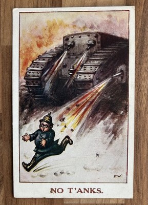WW1 Tank Propaganda Postcard. NO T’ANKS. To Coventry 1917. | eBay UK