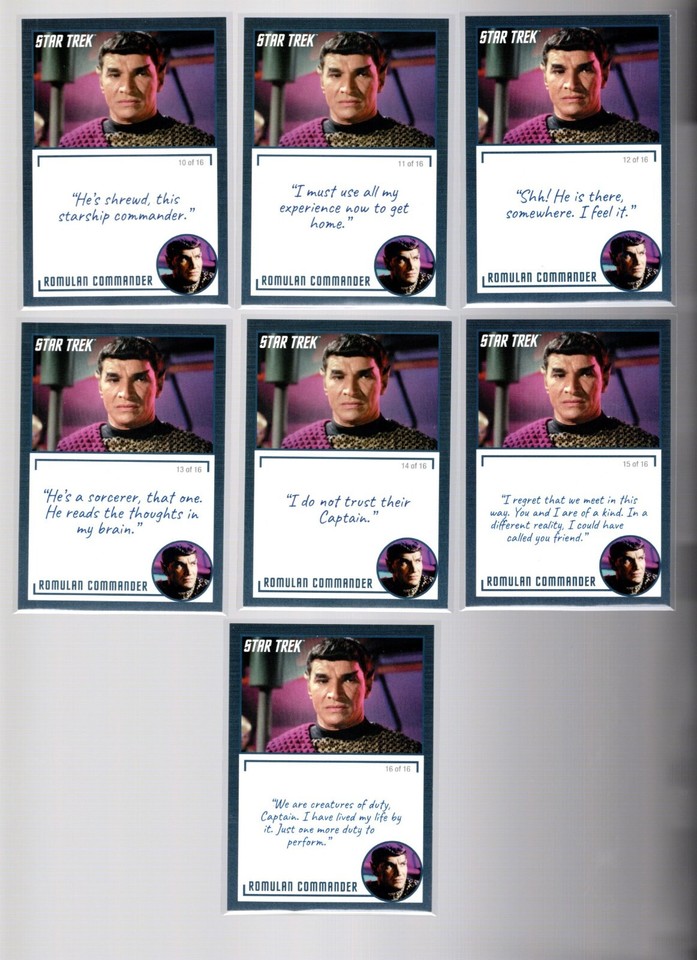 2020 STAR TREK TOS ARCHIVES & INSCRI ROMULAN COMMANDER #19 16-CARD ...