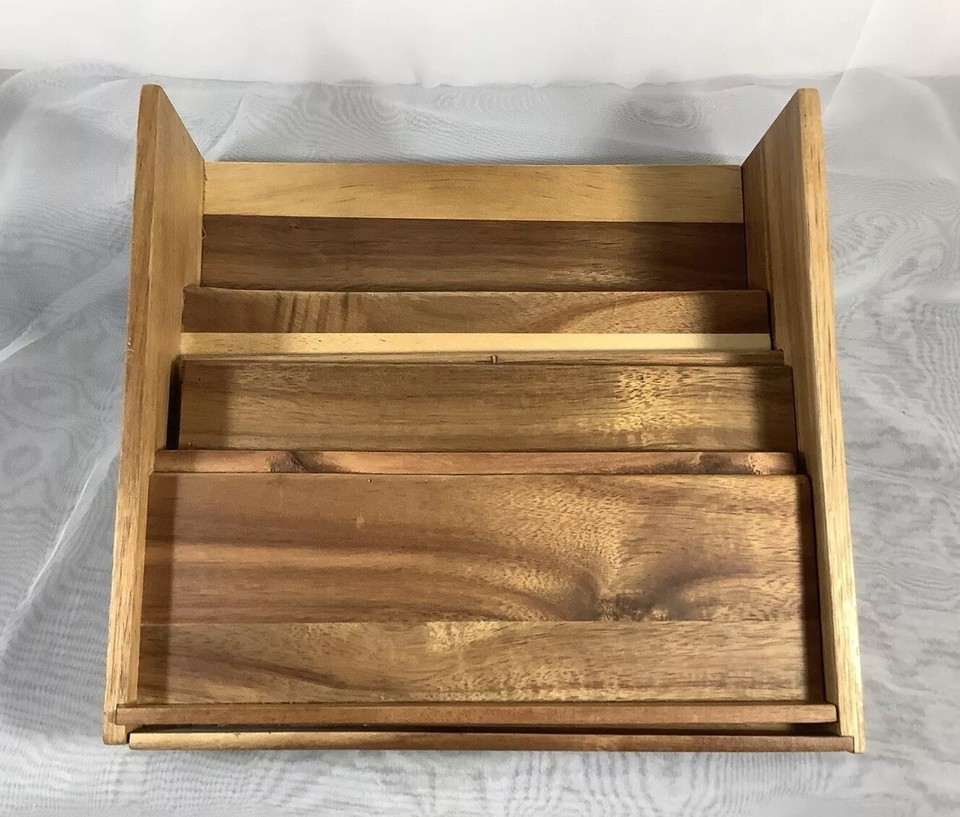 Spice Rack Organizer Expandable 3 Tier Bamboo Kitchen Riser Cabinet 15 ...