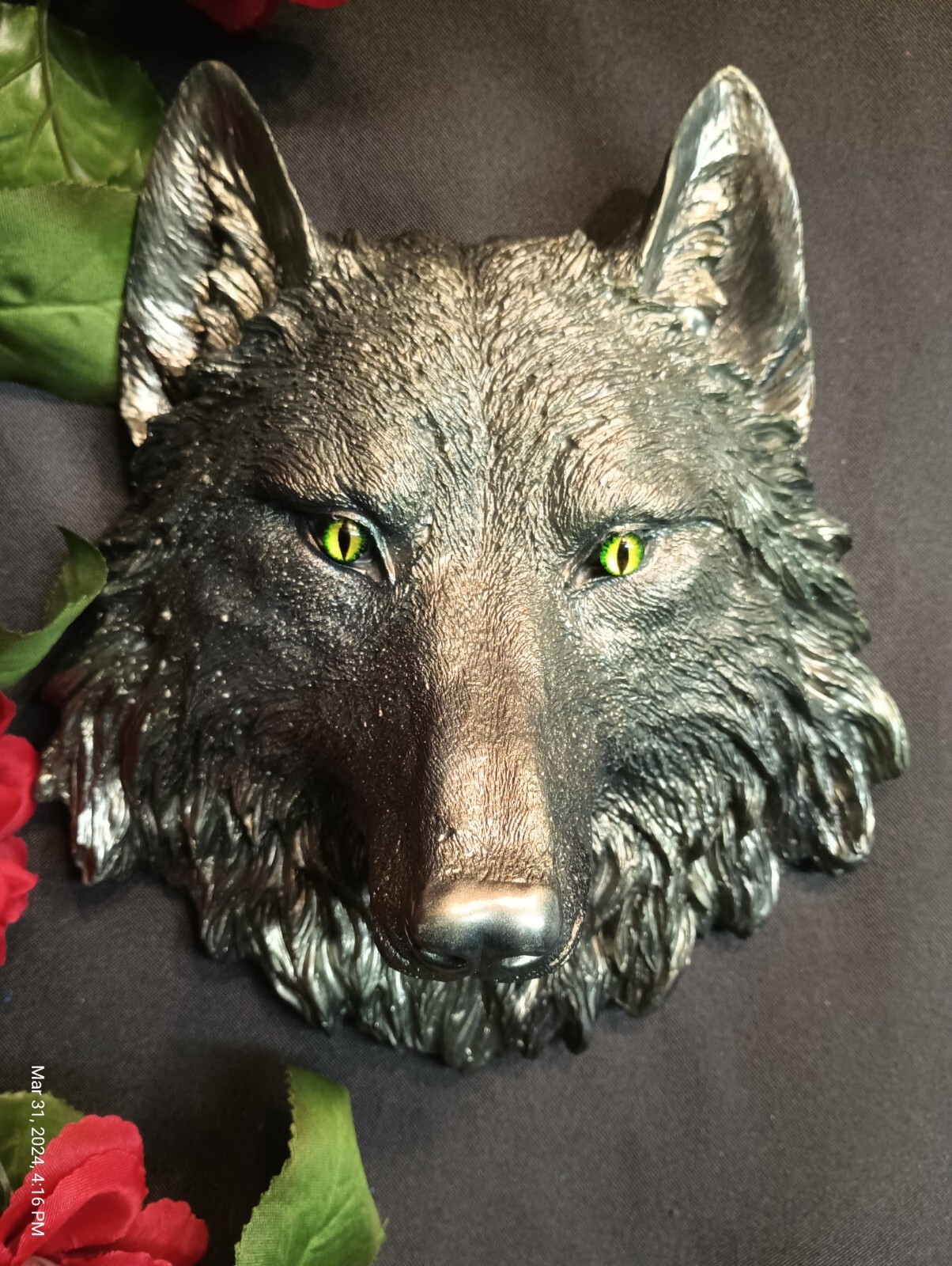 Resin Wall Decor large Gray Timber Wolf Head Lantern | eBay