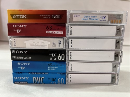 12 Sony TDK DVC Digital Video Mini DV Cassette Tape 60 6 Sealed 5 Open ...