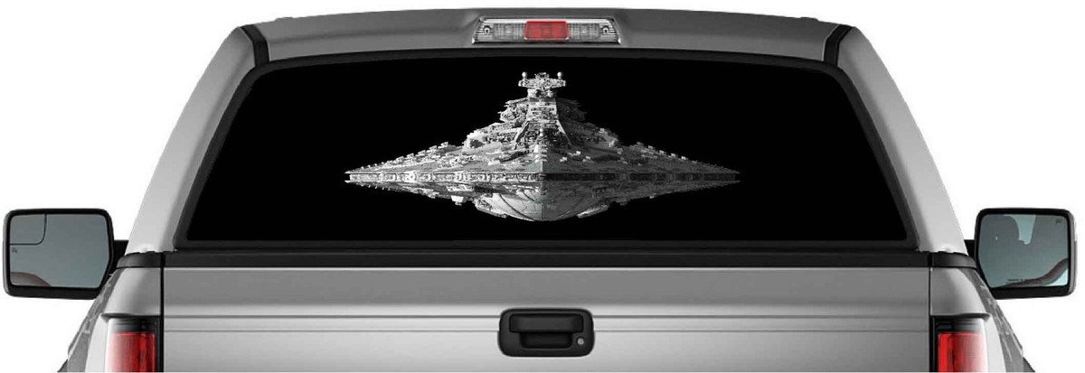 PERFORATED STAR WARS IMPERIAL DESTROYER SHIP TRUCK BACK WINDOW DECAL VINYL eBay