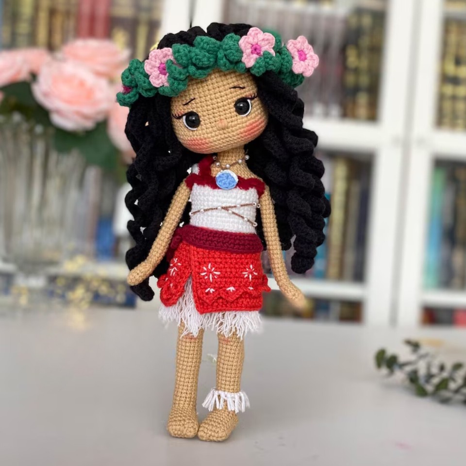 Moana Amigurumi Doll, Handmade Crochet Amigurumi Toy Gift, Moana ...