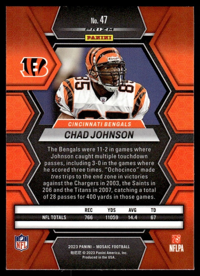 2023 Panini Mosaic Camo Pink Chad Johnson Cincinnati Bengals #47 | eBay
