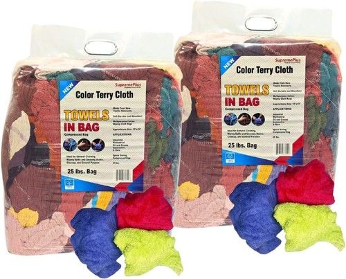 New Color Terry Towel Rags for Cleaning - 50 lbs. Case 2x25 lbs ...