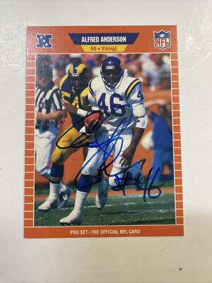 1989 NFL Pro Set Alfred Anderson Autographed Card #226 Minnesota ...