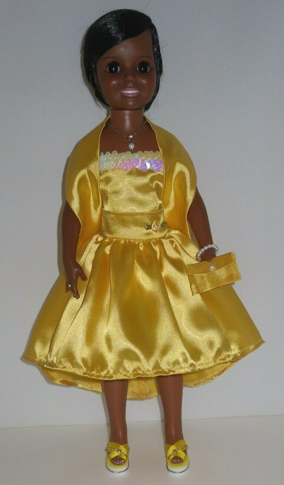 Ideal Crissy doll clothes DRESS YELLOW 7pc set w/Jewelry & shoes | eBay