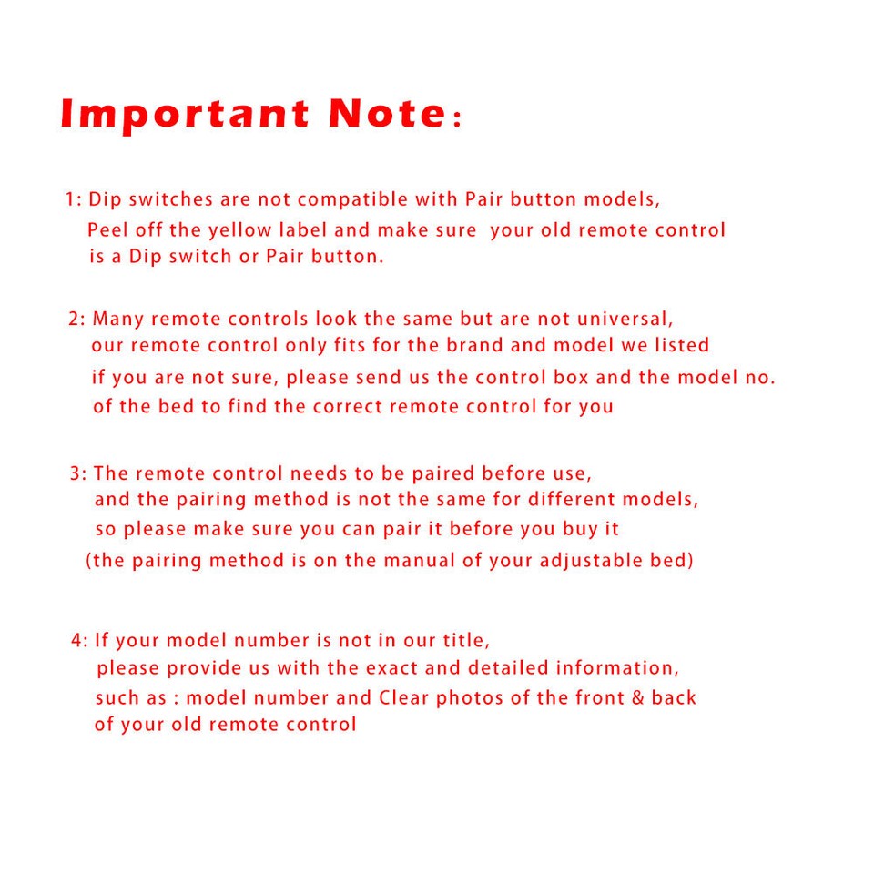 Replacement Remote Control For ERGOMOTION E6+ Adjustable bed base | eBay