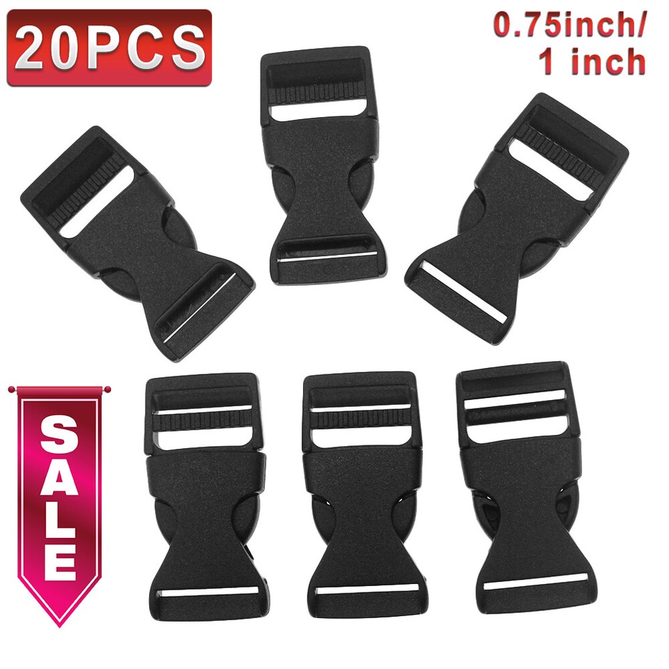 20x Plastic Strap Webbing Side Release Buckle Clasp Craft 1" 3/4" for ...