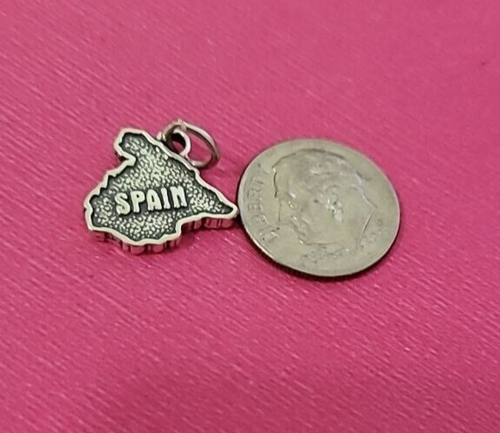 Sterling Silver Country Maps Spain Map Travel Tour Charm Pendant 925 ...