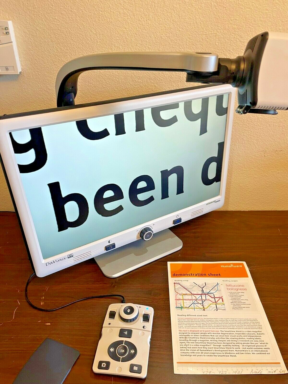 Enhanced Vision Davinci PRO HD 24" LCD Low Vision Magnifier + Full Page ...