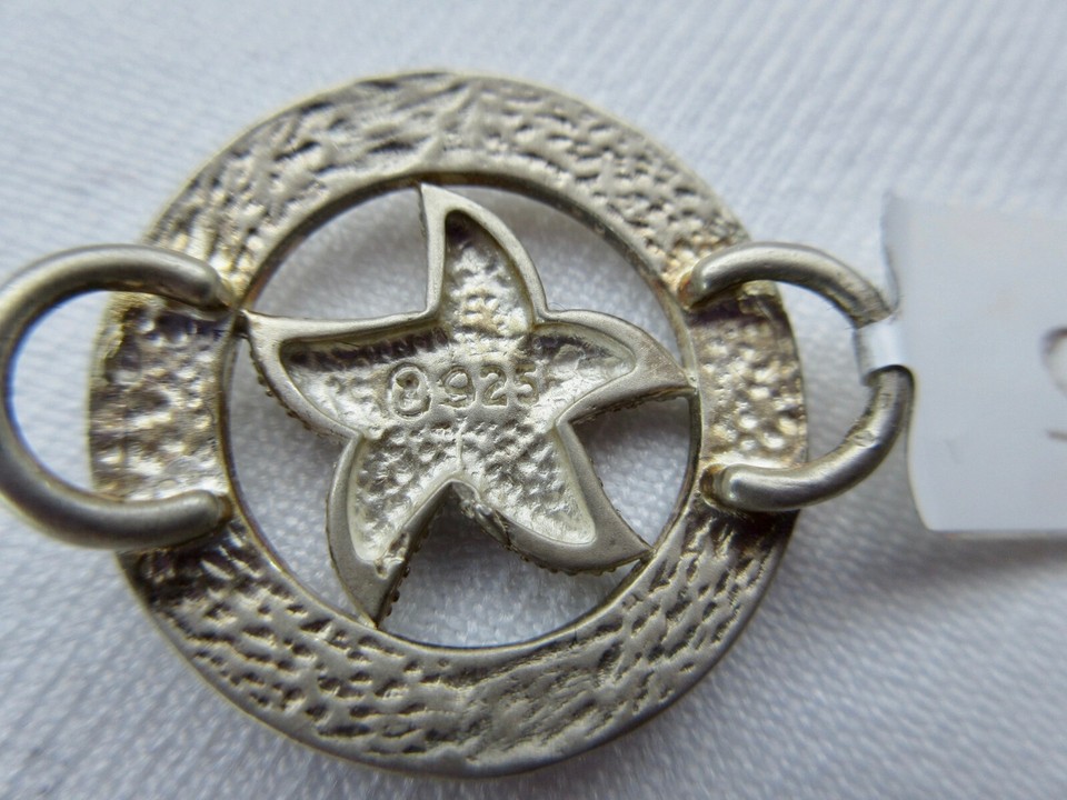 LESTAGE CONVERTIBLE STERLING Silver Clasp Charm STARFISH in Circle New ...