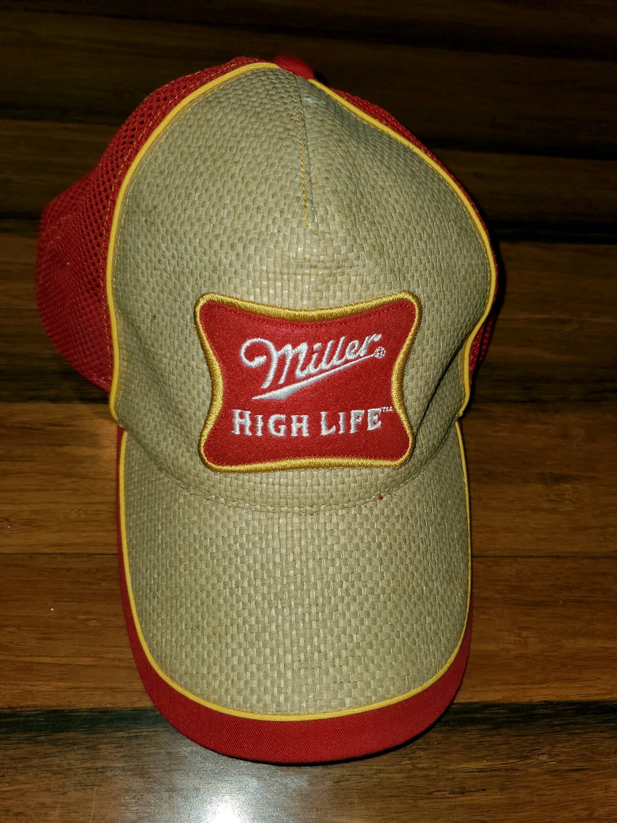 Miller High Life Beer Woven Straw Wicker Baseball Trucker Cap Hat ...