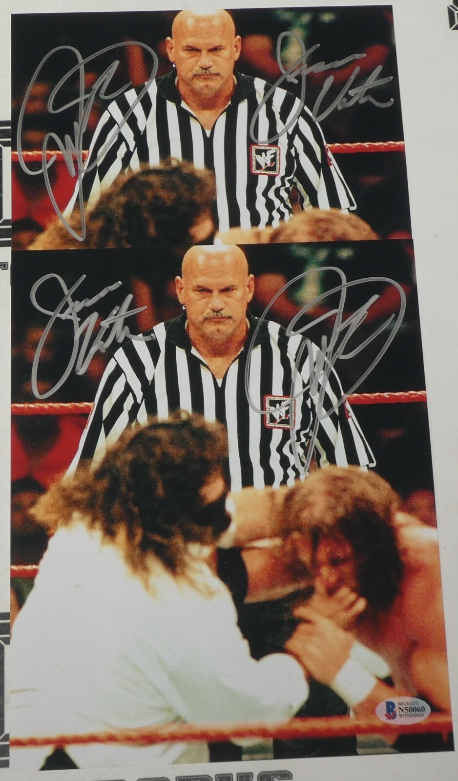 Jesse Ventura & Mick Foley Signed 8x10 Photo BAS Beckett COA WWE SummerSlam 1999 | eBay