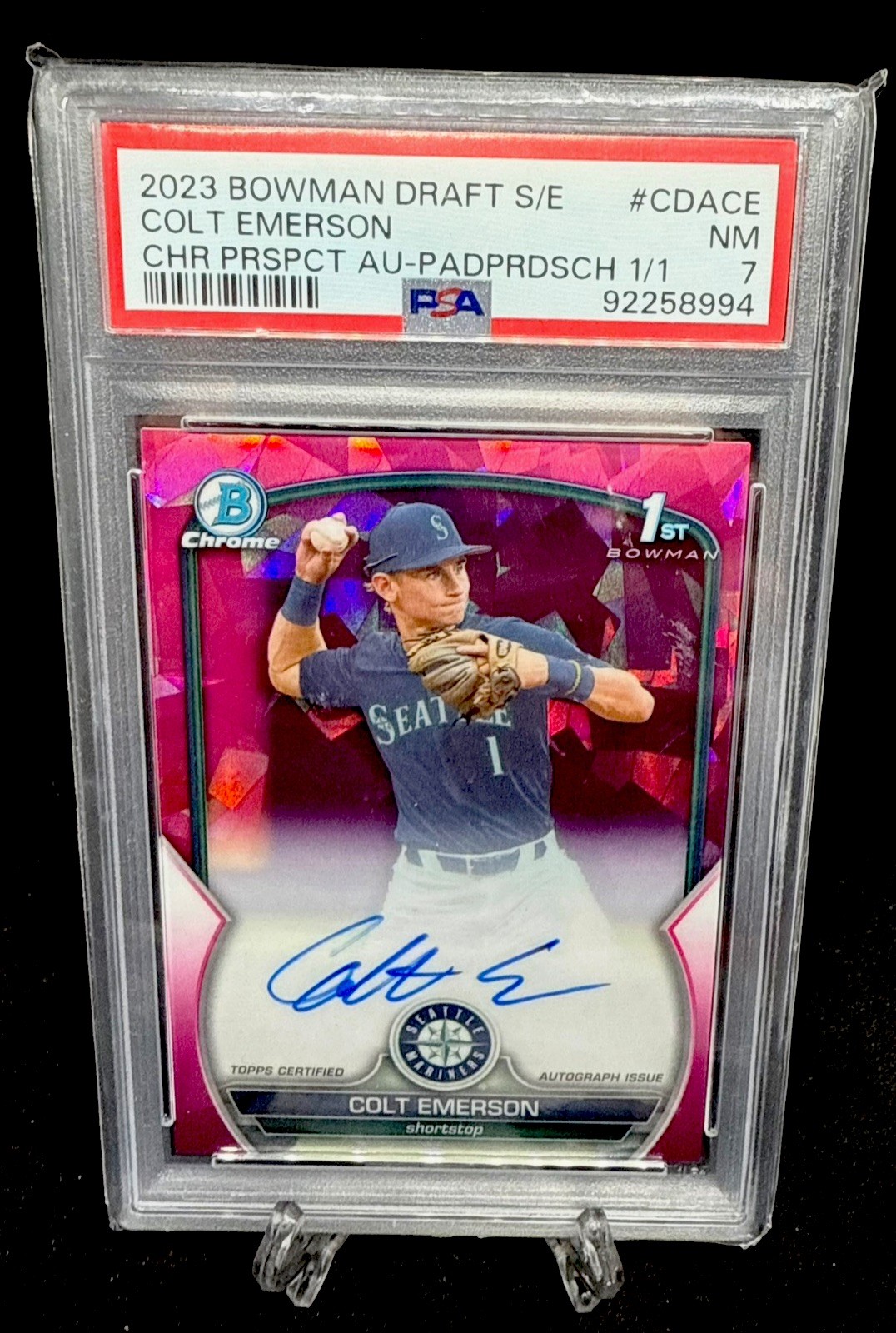 2023 BOWMAN CHRIME DRAFT COLT EMERSON PAPA 1/1 AUTO #9 OVERALL 2026 ...