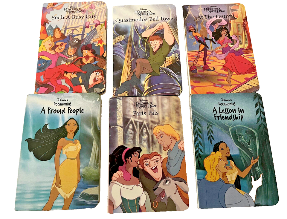 6-Disney Hard Cover & Hard Pages *Hunchback of Notre Dame ...