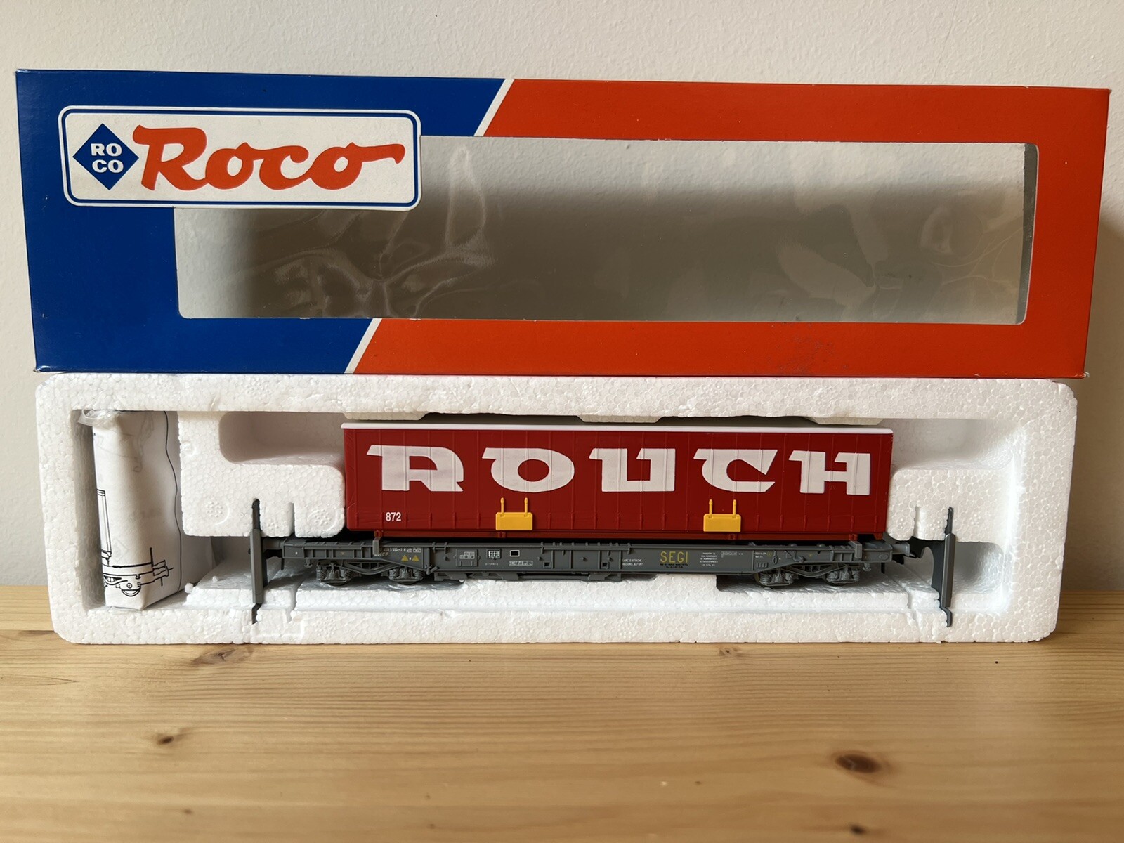 H0 ROCO 46368 carro merci SNCF ROUCH Container | eBay