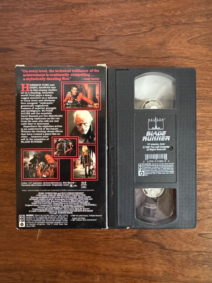 Blade Runner VHS Tape 1987 Nelson Release Sci Fi Classic Harrison Ford ...