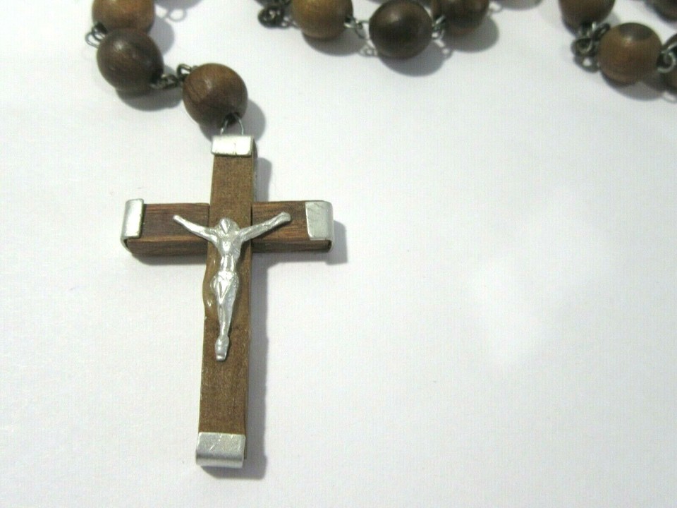 Jerusalem Brown Wood Bead Rosary Vintage Terra Sancta Guild | eBay