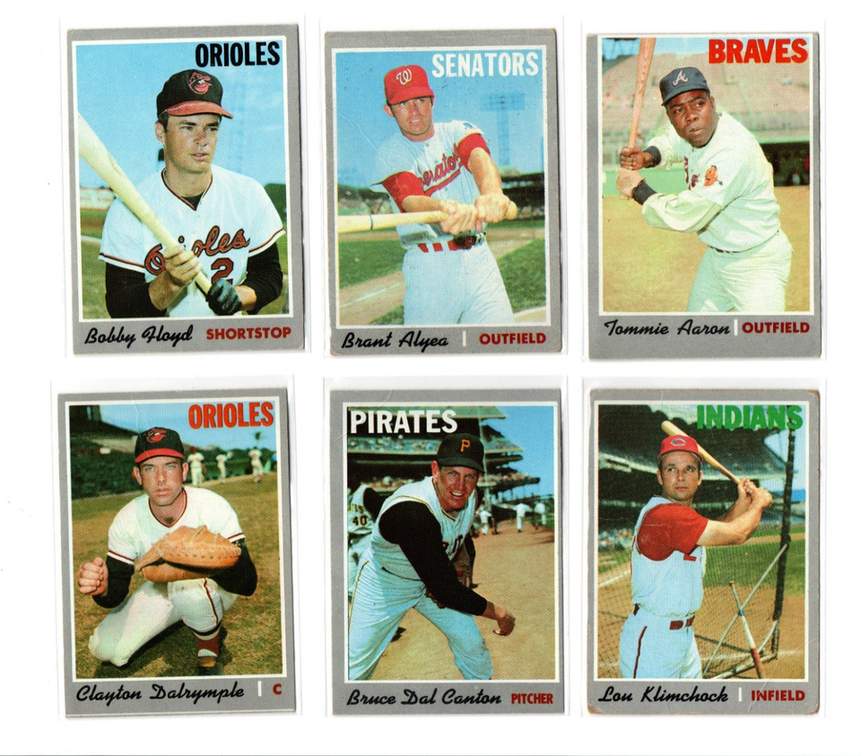 170 CT. LOT 1970 TOPPS VTG. BASEBALL SET CARDS AARON RYAN SEAVER MORGAN ...