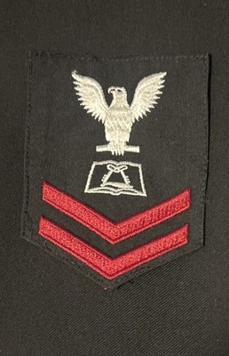 US Navy PO2/E5 Rate Mess Management Large Blue Petty Officer 2nd Class ...