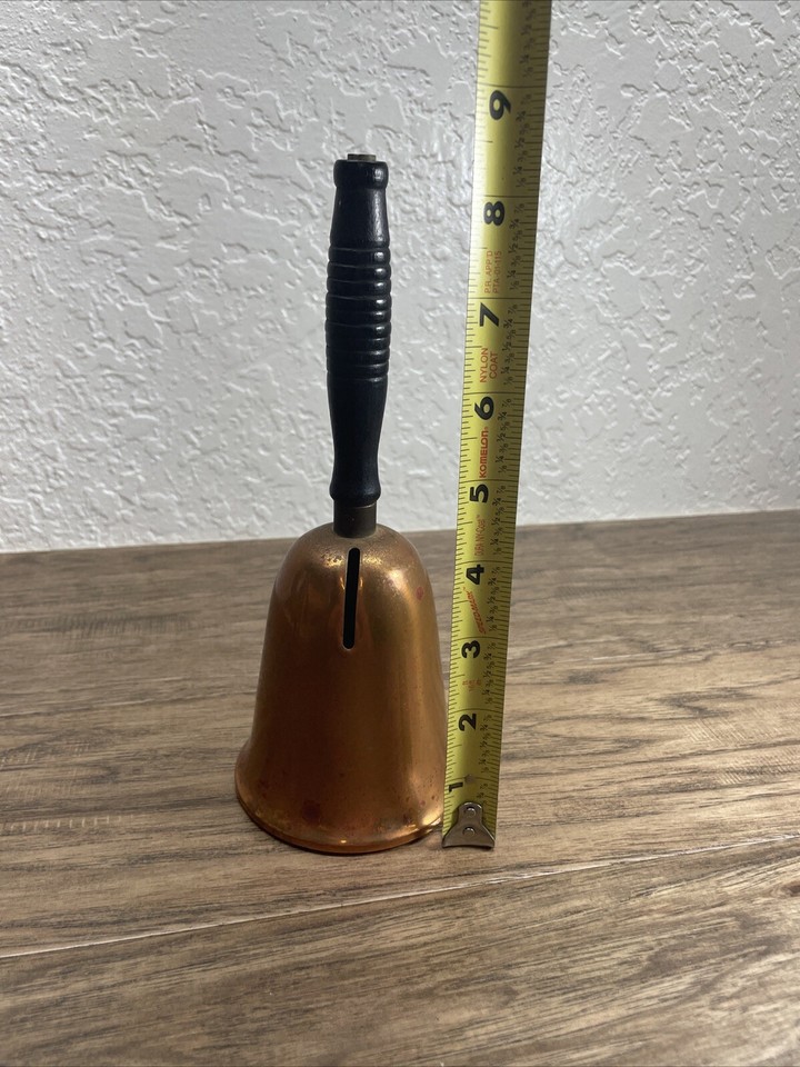 Vintage Coppercraft Guild Bank 3-1/4"X8-1/4" Copper Bell Wooden Handle ...