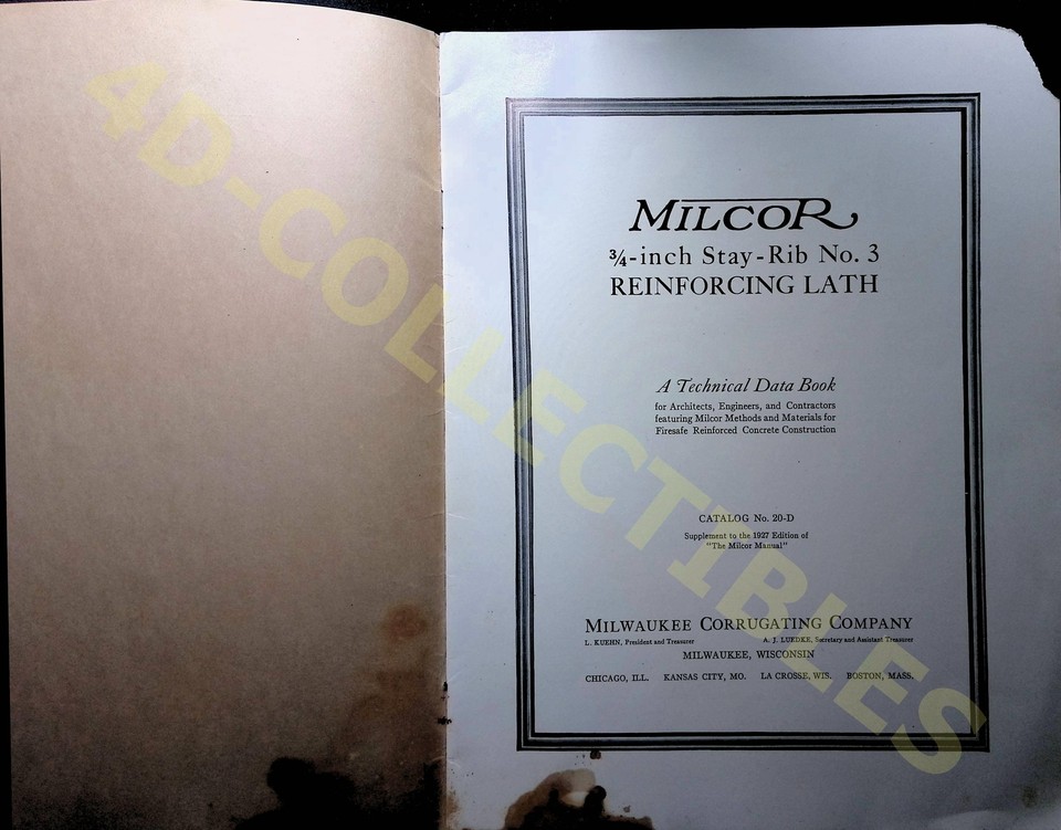 Vintage Milcor Rib Lath Metal Reinforcement Building Products 1927 ...