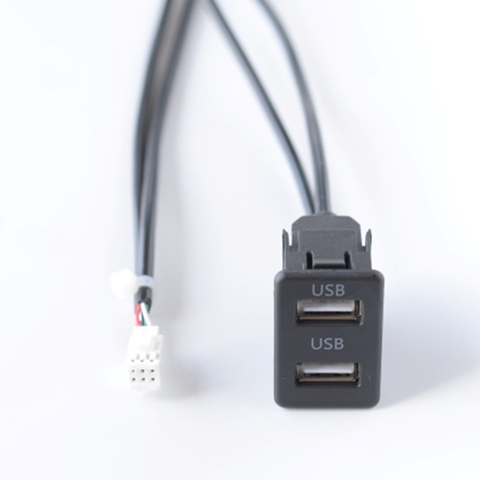 Car Navigation System 6 Pin to USB Audio Input Dual USB Port Panel ...