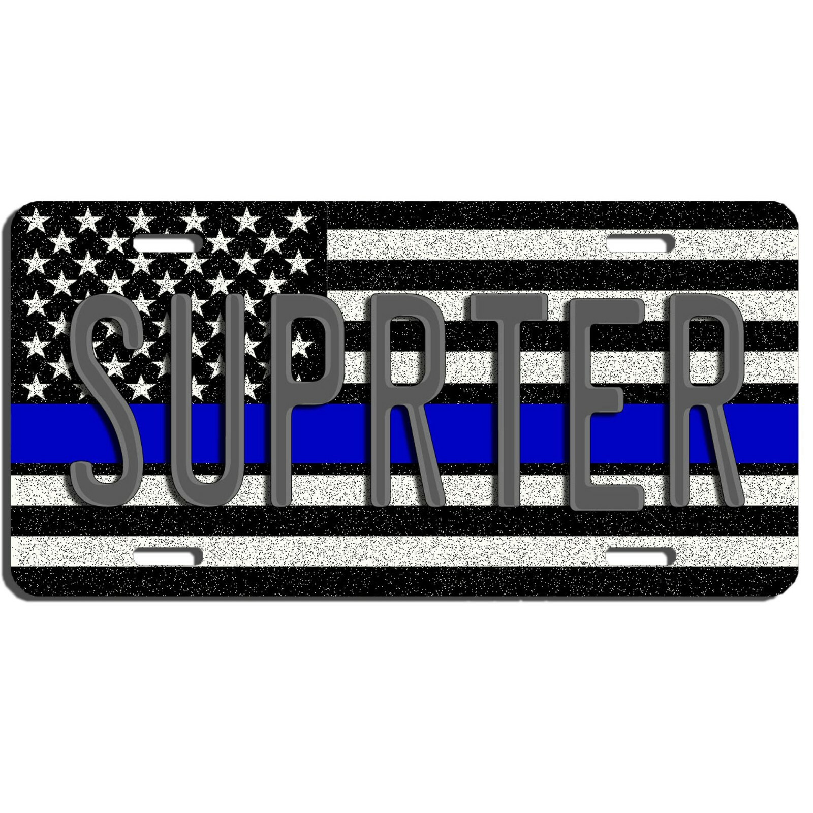 Support the blue flag police aluminum license plate car truck SUV | eBay