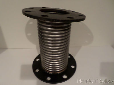 New Flanged Flex Pipe, 5" Pipe Diameter, 12" Length, 10" Flange ...