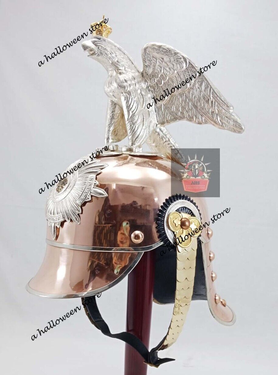 Eagle Face Helmet German Pickelhaube Copper Brass Helmet Prussian ...