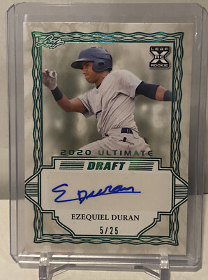 Ezequiel Duran Rookie Auto 2020 Leaf Ultimate Draft Emerald Spectrum 5/ ...