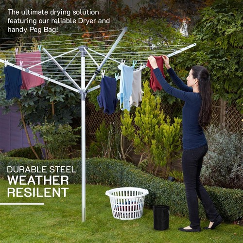 Rotary Airer Garden Clothe Line Dryer 4 Arm Outdoor Washing Line Heavy ...