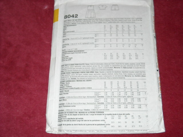 👼🏻 SIMPLICITY #8042 - GIRLS EASY SUMMER DRESS - TOP & SHORTS PATTERN 7 ...