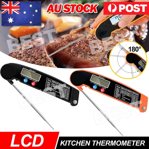 Foldable Digital Cooking Food Thermometer Probe Temperature Kitchen BBQ ...